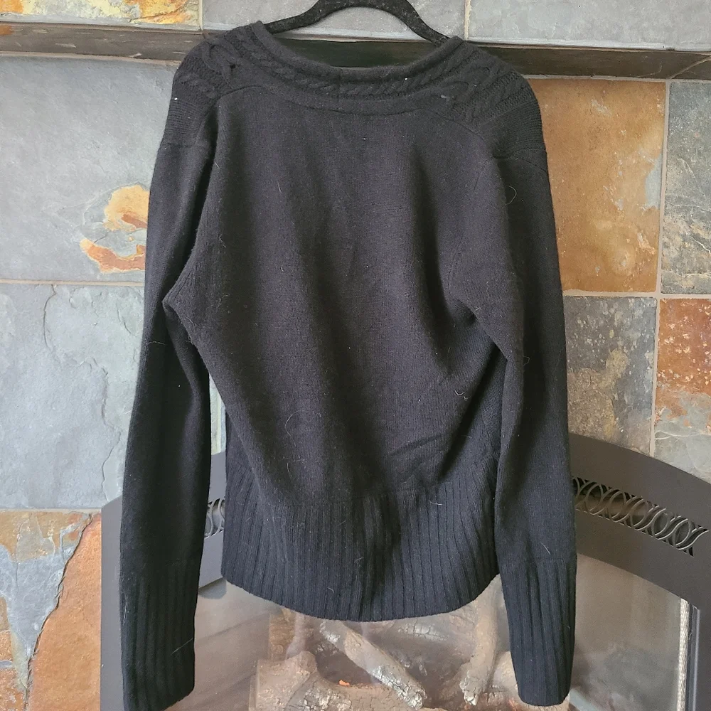 Beth Bowley | Sweaters | Beth Bowley 0 Cashmere Black Button Front V ...